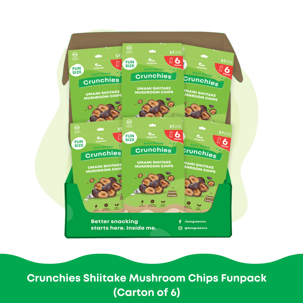 Crunchies Shiitake Mushroom Chips Funpack (Half Dozen) – Boxgreen