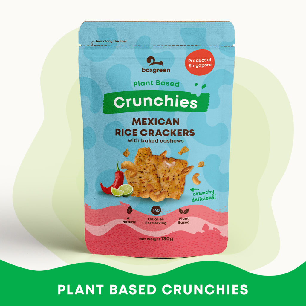 Crunchies Mexican Rice Crackers with Baked Cashews (130g) – Boxgreen